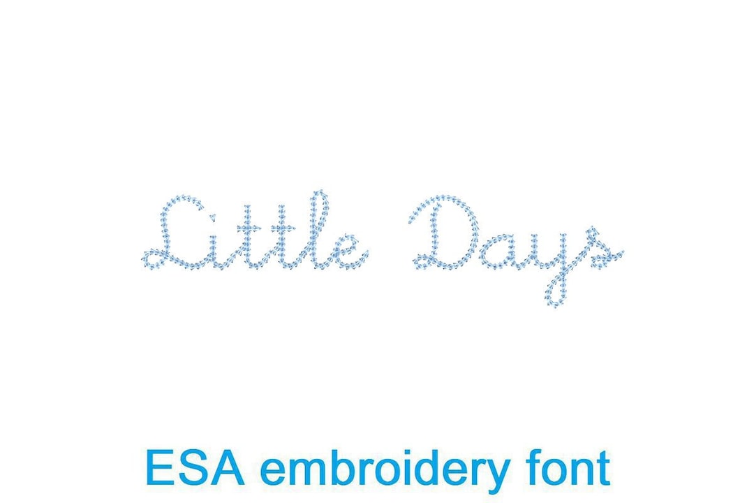 Little Days Chain Stitch ESA Embroidery Font - Etsy