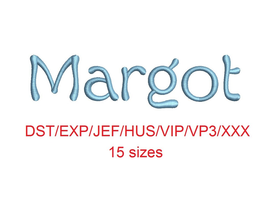 Margot Embroidery Font: 15 Sizes (digital Download) - Etsy
