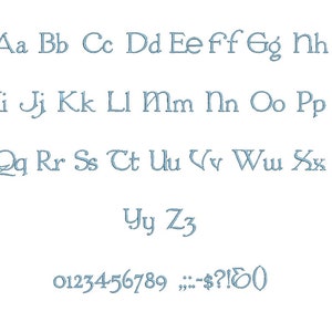 Colwell Embroidery Font PES Format 15 Sizes Instant Download 0.25, 0.5 ...