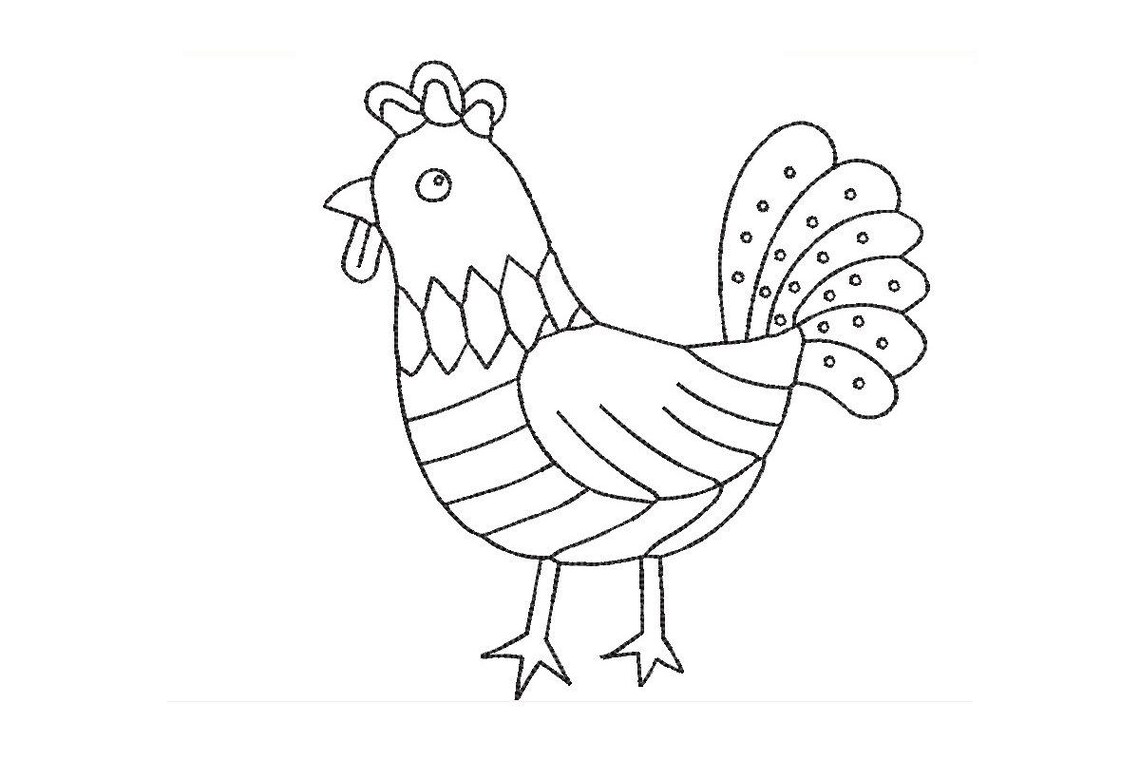 Hen Bean Stitch Embroidery Design - Etsy