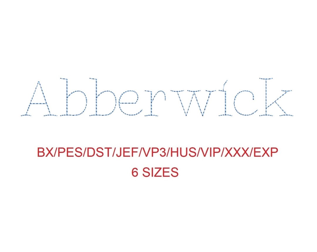 Abberwick Bean Stitch Machine Embroidery Font 6 Sizes (CFA) - Etsy