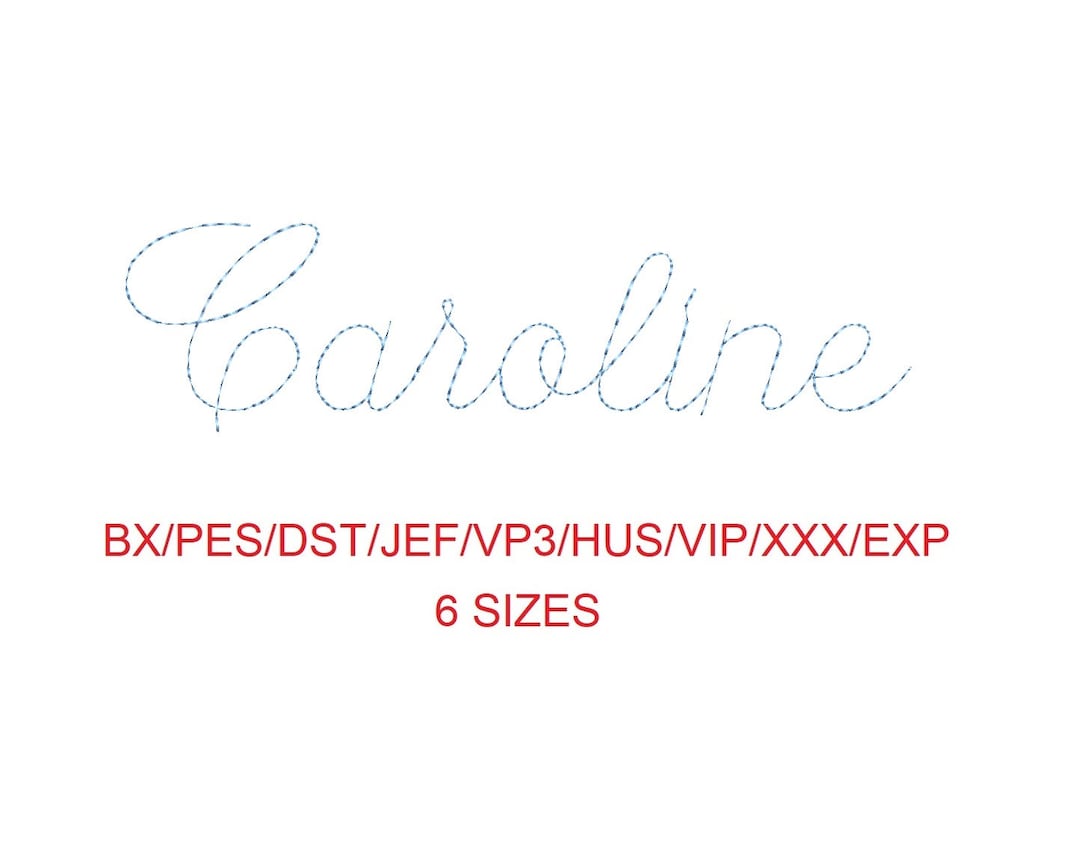 Caroline Bean Stitch Machine Embroidery Font 6 Sizes - Etsy