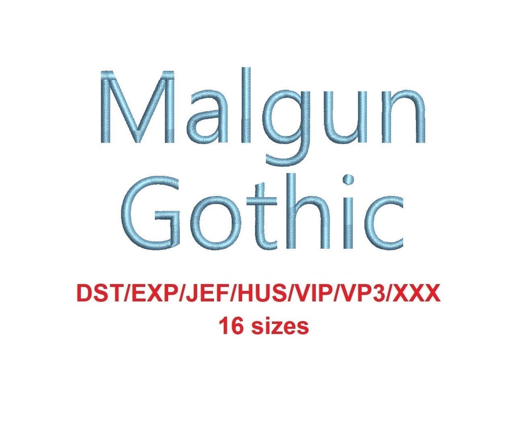 Malgun Gothic™ Block Embroidery Font Dst/exp/jef/hus/vip/vp3/xxx 16 ...