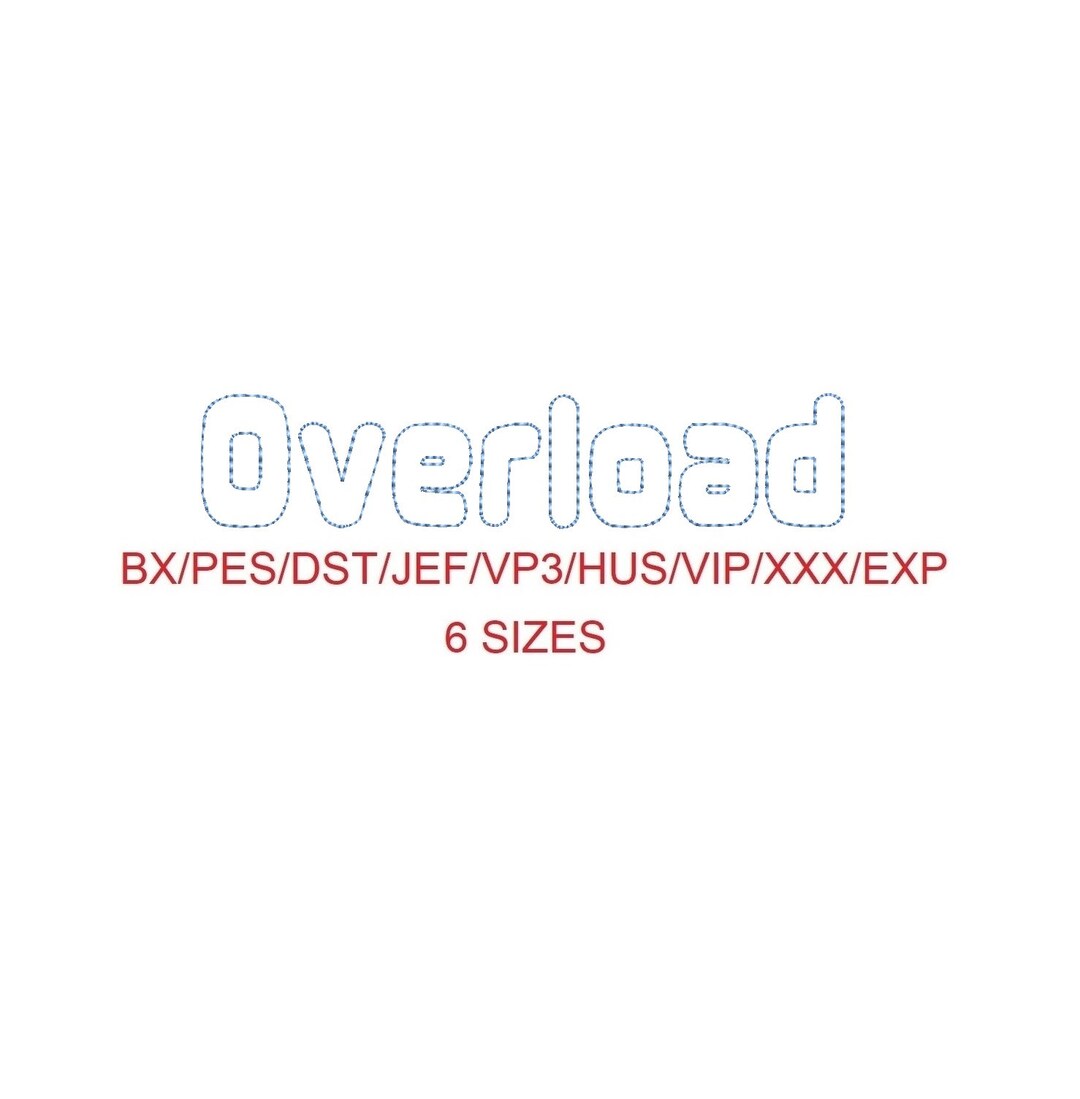 Overload™ Bean Stitch Outline Machine Embroidery Font 6 Sizes - Etsy