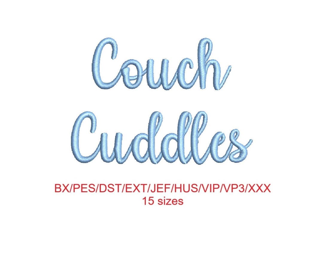 Couch Cuddles Embroidery Font With Commercial License (MHA) - Etsy