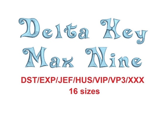 Delta Hey Max Nine™ Block Embroidery Font - Etsy