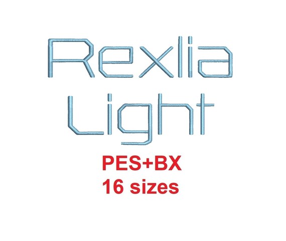 Rexlia Light™ Block Embroidery Font Formats PESBX 16 Sizes - Etsy Ireland