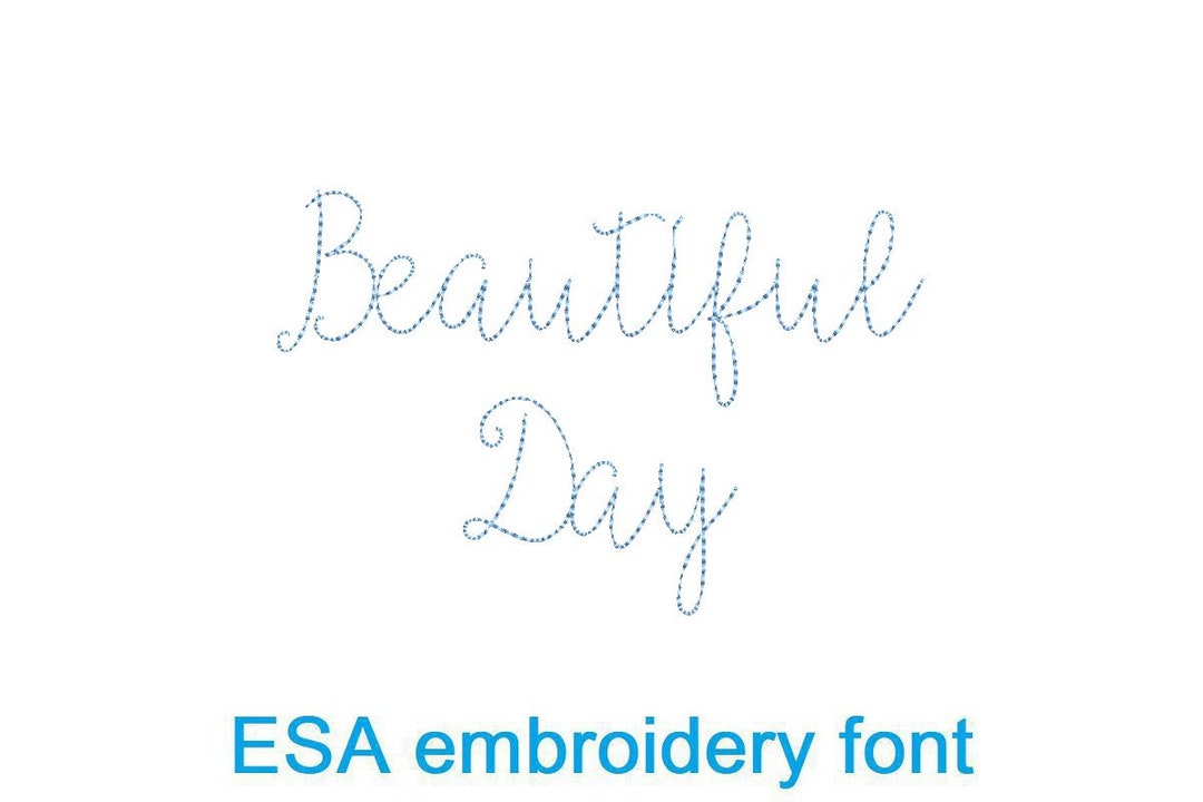 Beautiful Day Script Bean Stitch ESA Embroidery Font (MHA) - Etsy