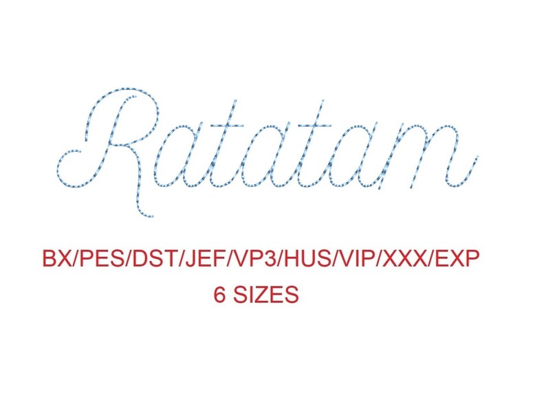 Ratatam Bean Stitch Machine Embroidery Font 6 Sizes - Etsy
