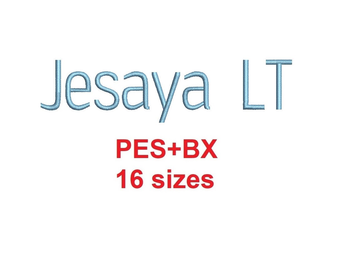 Jesaya Light™ Block Embroidery Font Formats PES+BX 16 Sizes French and ...