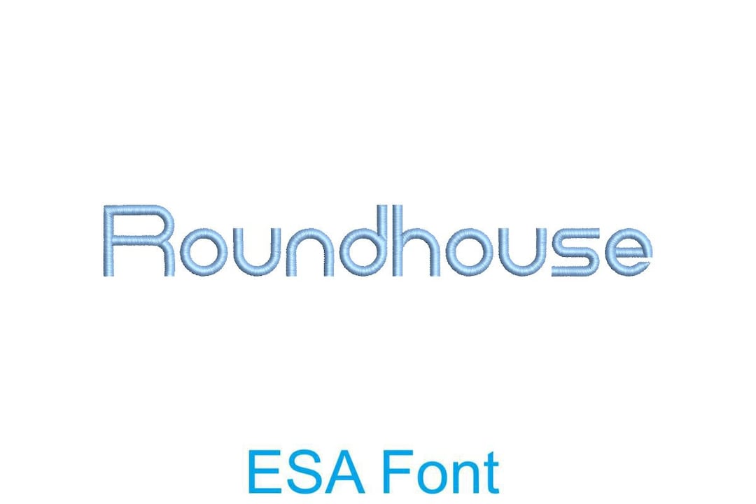 Roundhouse ESA Embroidery Font - Etsy