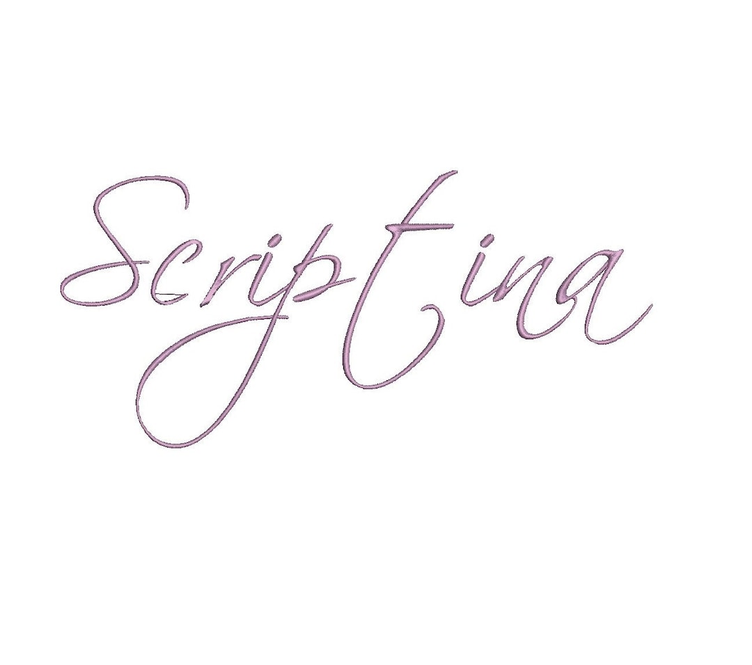 Scriptina Embroidery Font Formats Bx, Dst, Exp, Pes, Jef and Xxx, Sizes ...