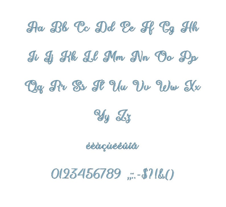 June Calligraphy Script Embroidery Font Formats PESBX 16 - Etsy Australia