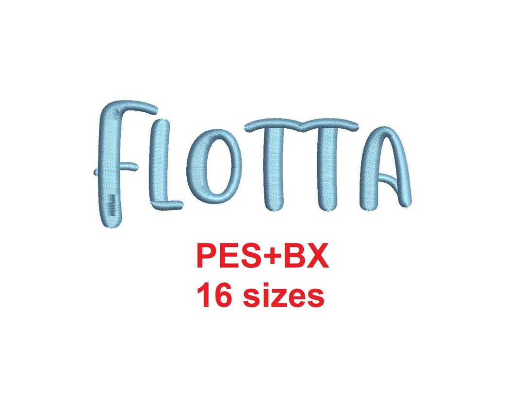 Flotta Script Embroidery Font Formats PES+BX 16 Sizes French and English Alphabet With ...