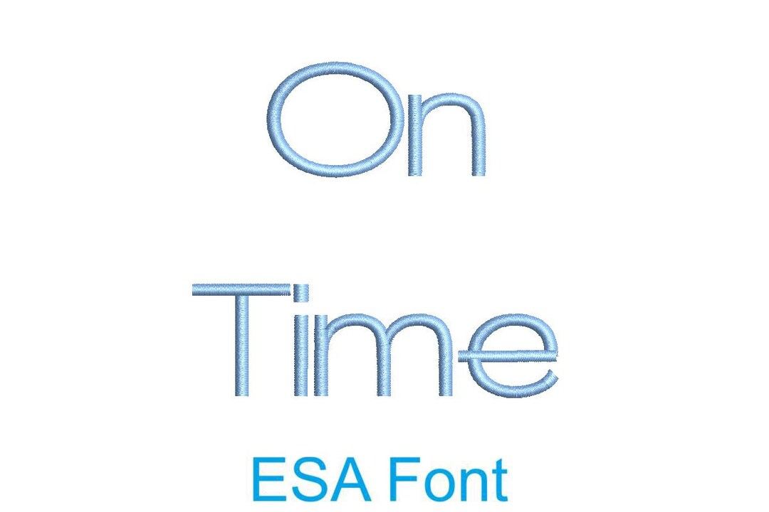 On Time ESA Embroidery Font - Etsy