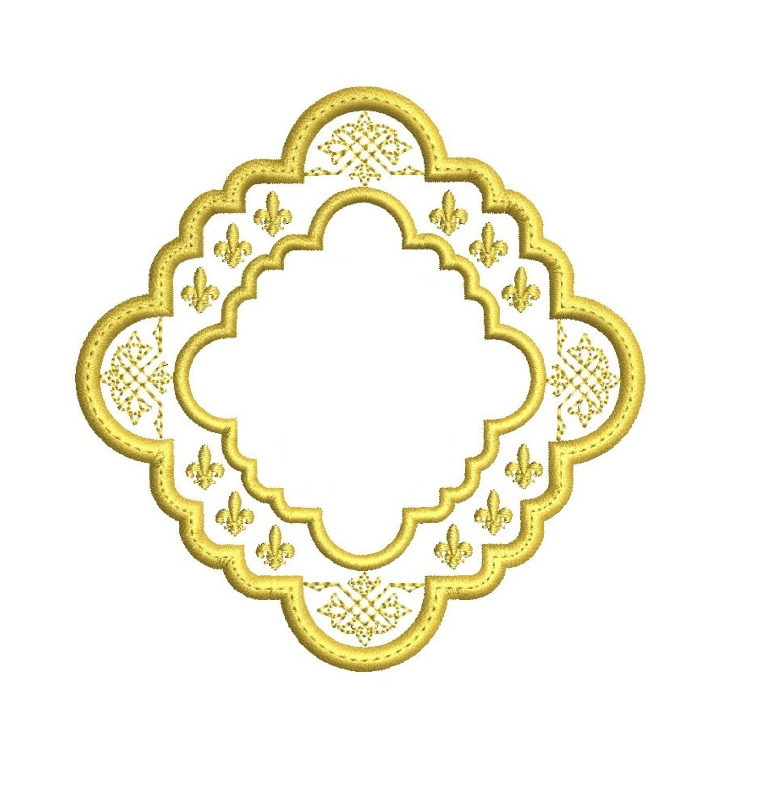 Applique Frame French Monogram Machine Embroidery With Machine File ...