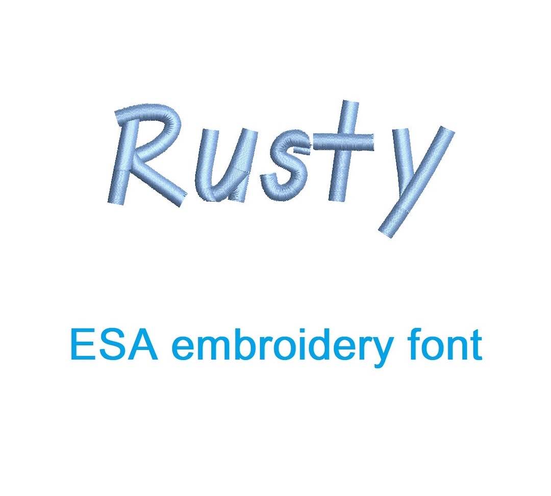 Rusty ESA Embroidery Font - Etsy