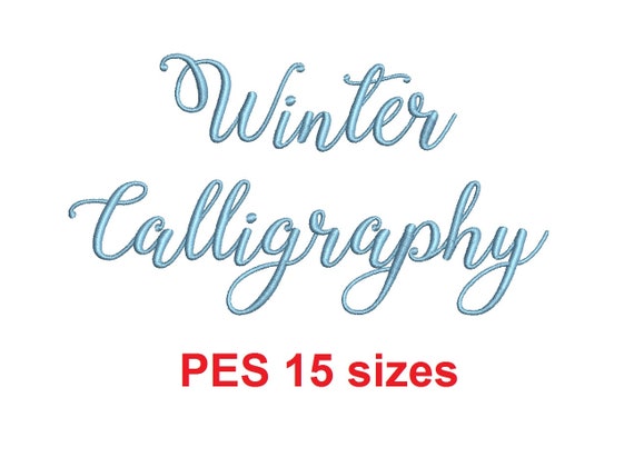 Winter Calligraphy Embroidery Font PES Format 15 Sizes 0.25 - Etsy