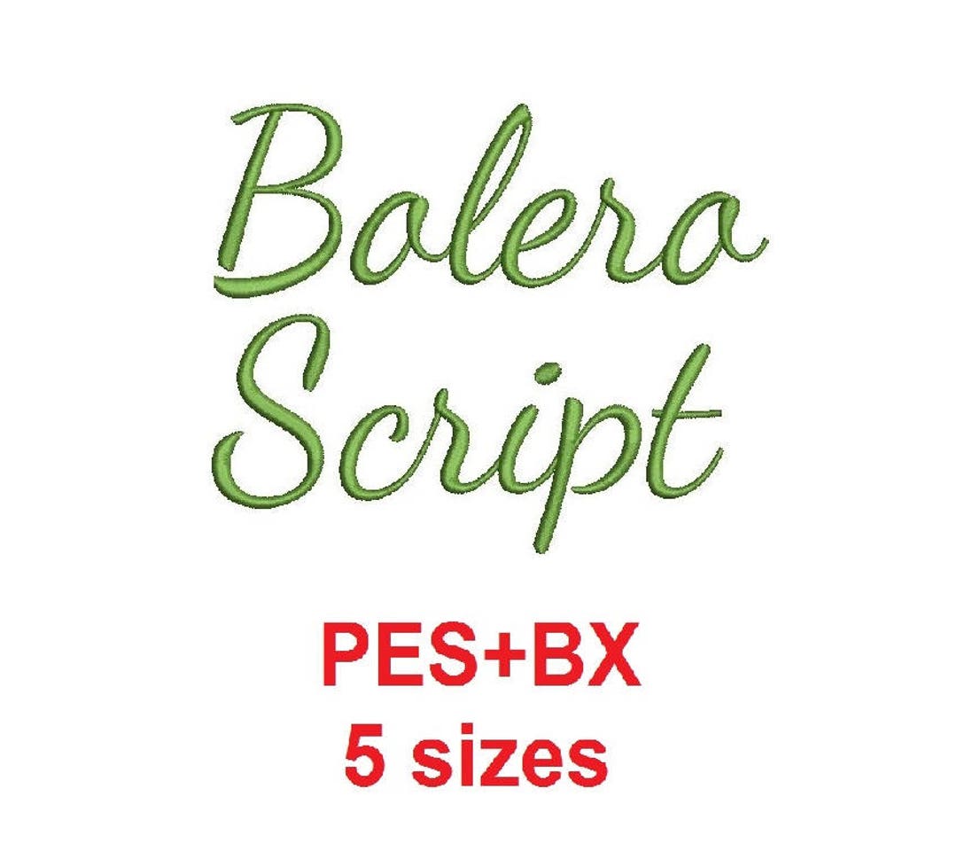 Bolero Script Embroidery Font: BX + PES Formats (digital Download) - Etsy