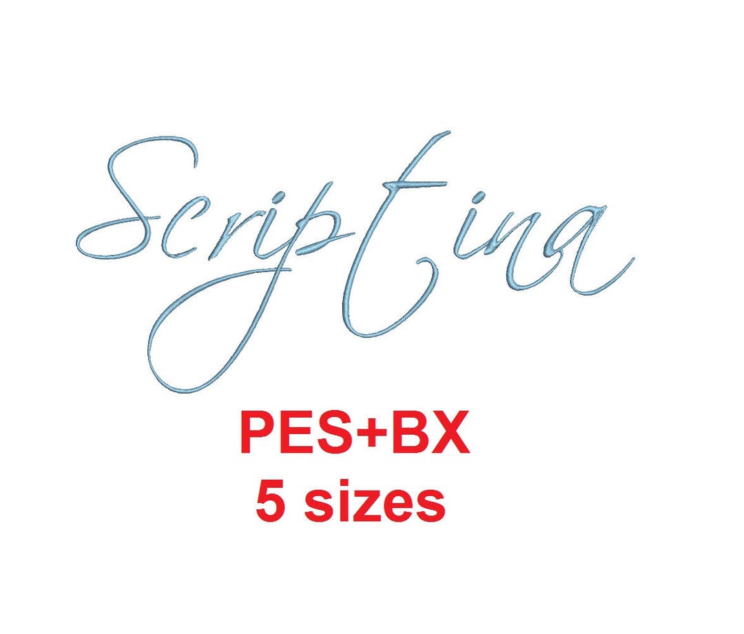 Scriptina Script Embroidery Font: BX + PES Formats (digital Download ...