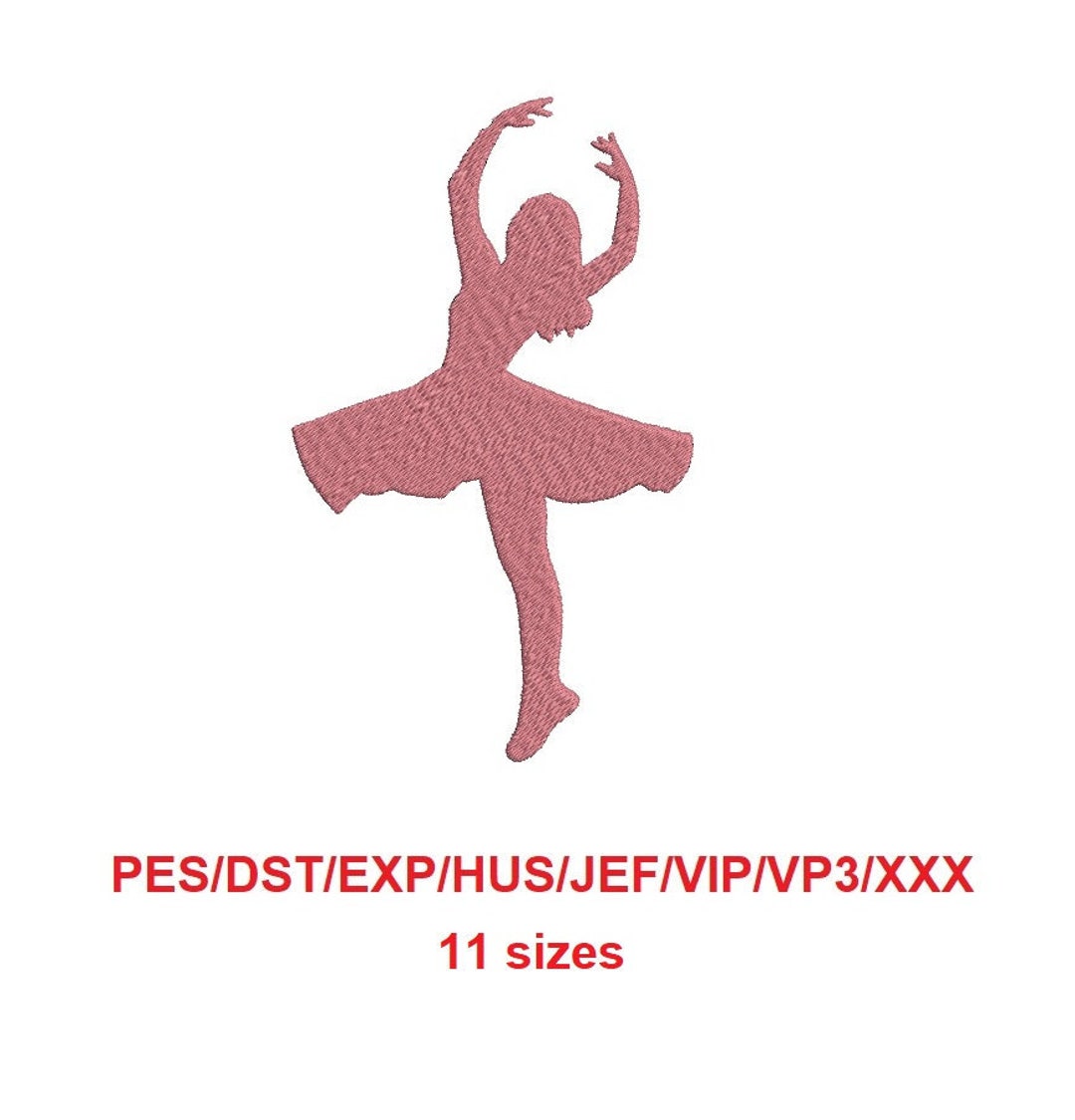 Female Dancer Machine Embroidery Hand Made Design Instant Download - Etsy