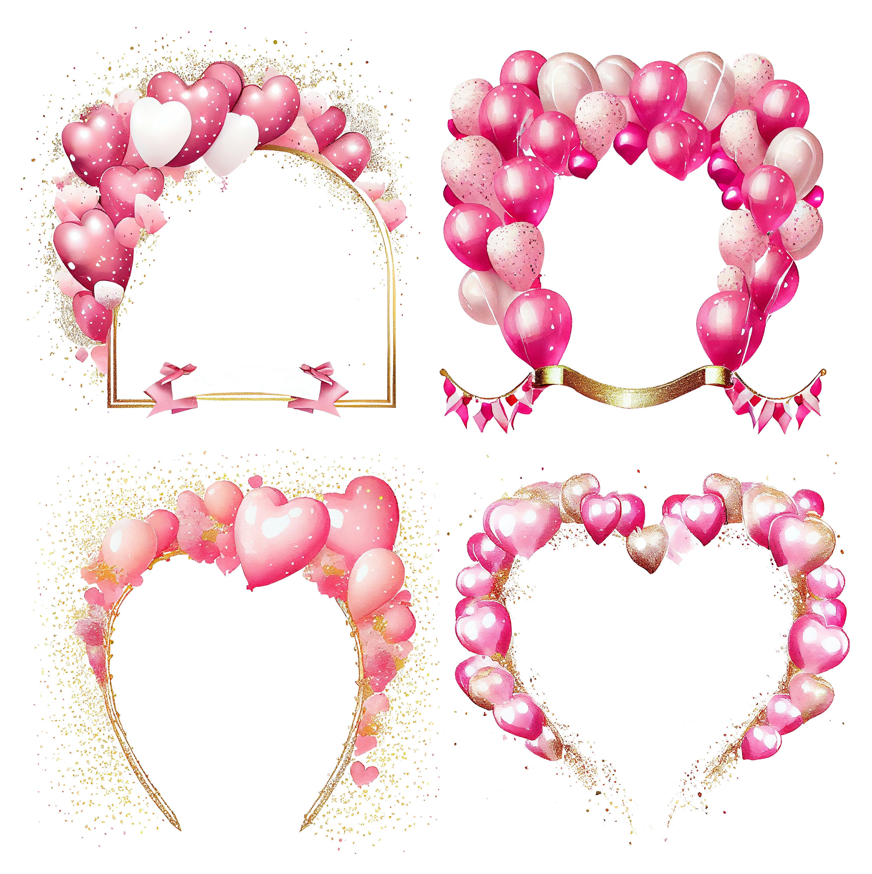 20 Beautiful Balloon PNG Watercolors With Commercial License - Etsy