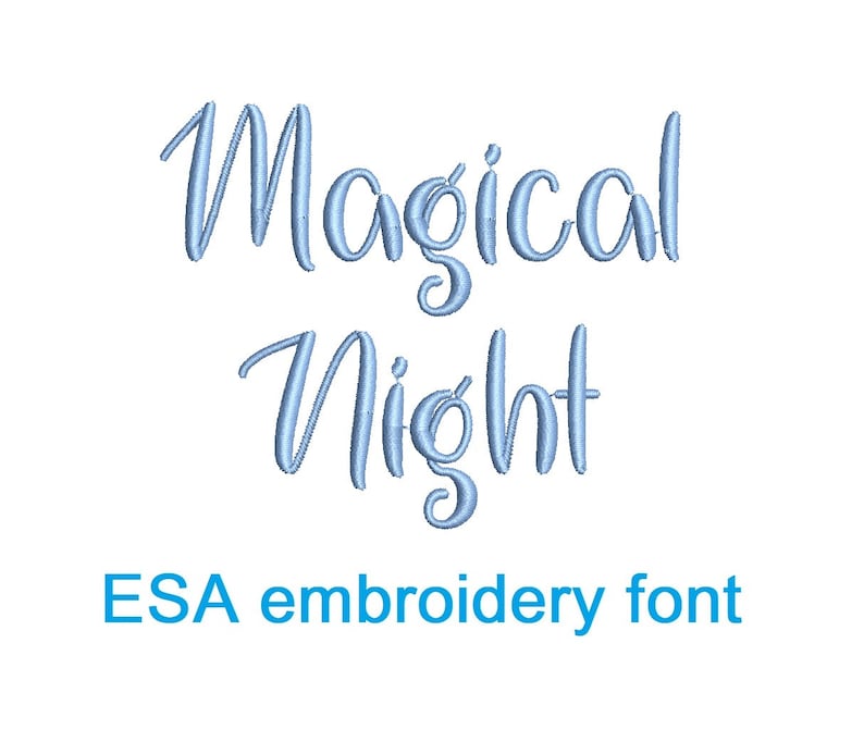 Magical Night ESA Embroidery Font With Commercial License for - Etsy