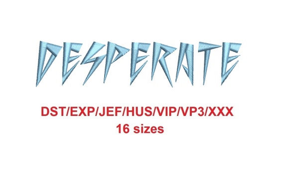 Desperate™ Block Embroidery Font Dst/exp/jef/hus/vip/vp3/xxx | Etsy