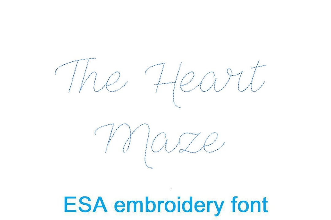 The Heart Maze Bean Stitch ESA Embroidery Font (MHA) - Etsy