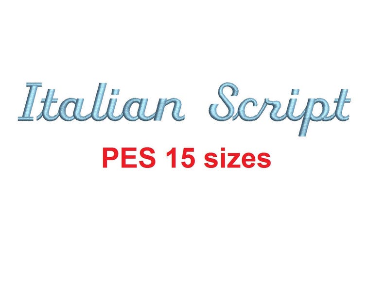 Italian Script Embroidery Font PES Format 15 Sizes 0.25 1/4 - Etsy