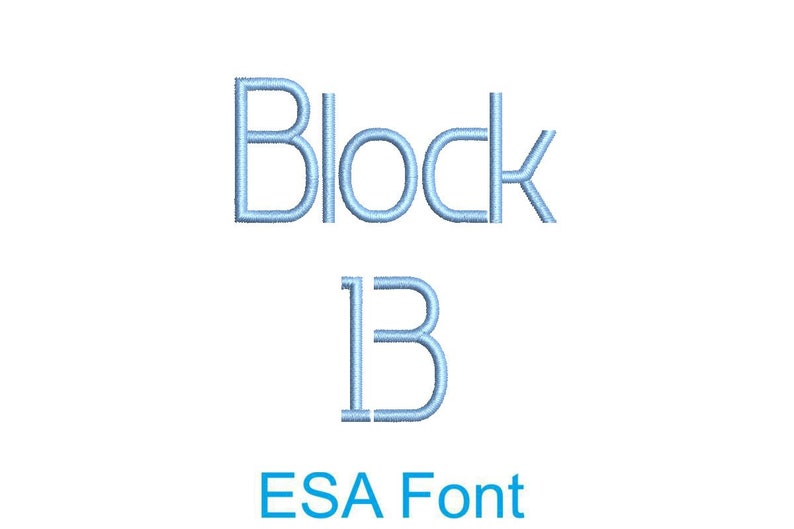 Block 13 Regular ESA Embroidery Font - Etsy