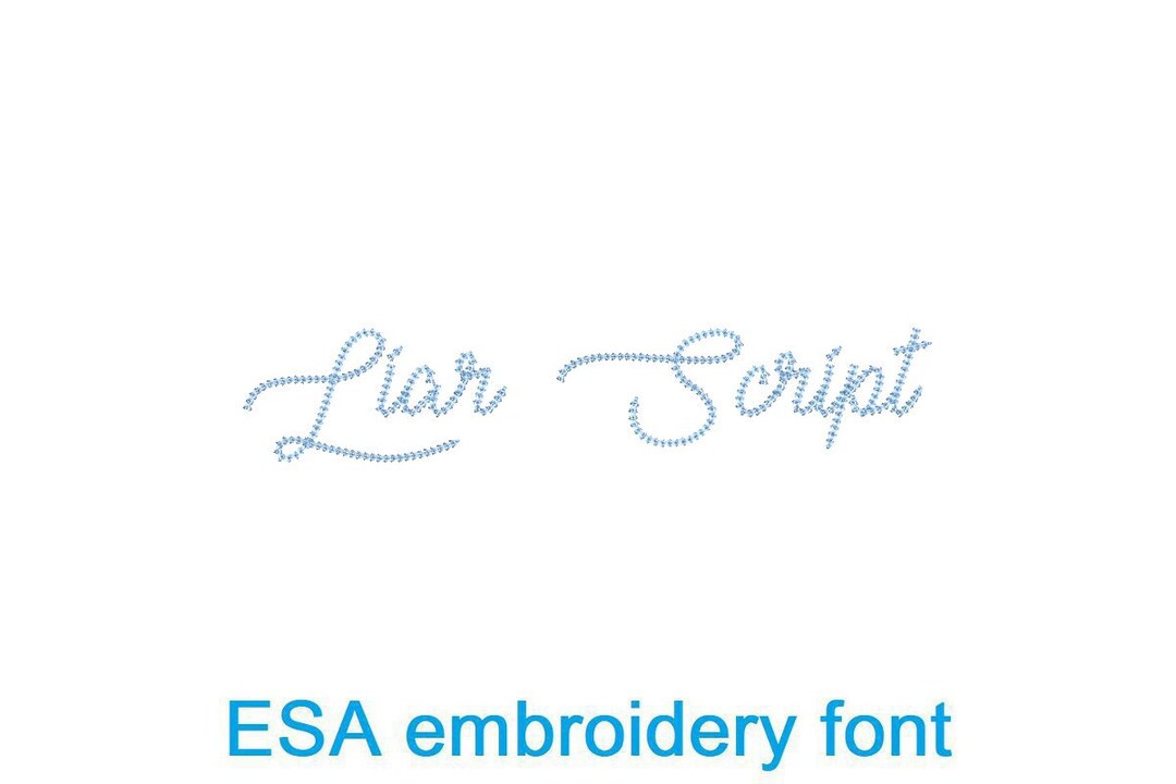 Liar Script Chain Stitch ESA Embroidery Font - Etsy
