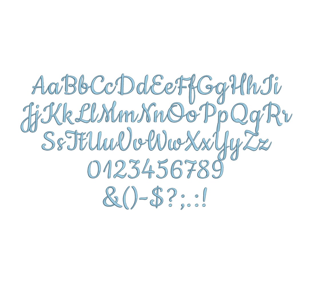 Double Dutch Script Embroidery Font: BX + PES (0.25-2 Inch) - Etsy