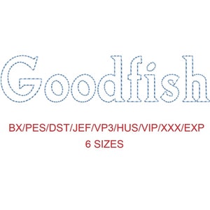 Goodfish Bean Stitch Outline Machine Embroidery Font 6 Sizes (RLA) - Etsy