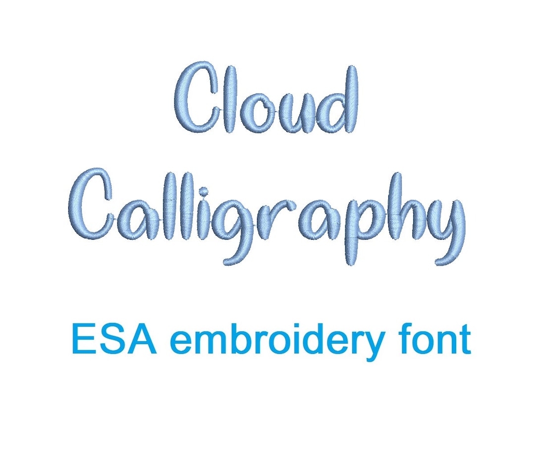 Cloud Calligraphy ESA Embroidery Font With Commercial License (MHA) - Etsy