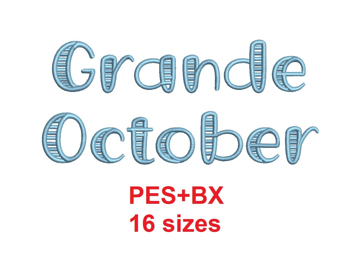 Grand October Fancy Embroidery Font Formats PESBX 16 Sizes | Etsy