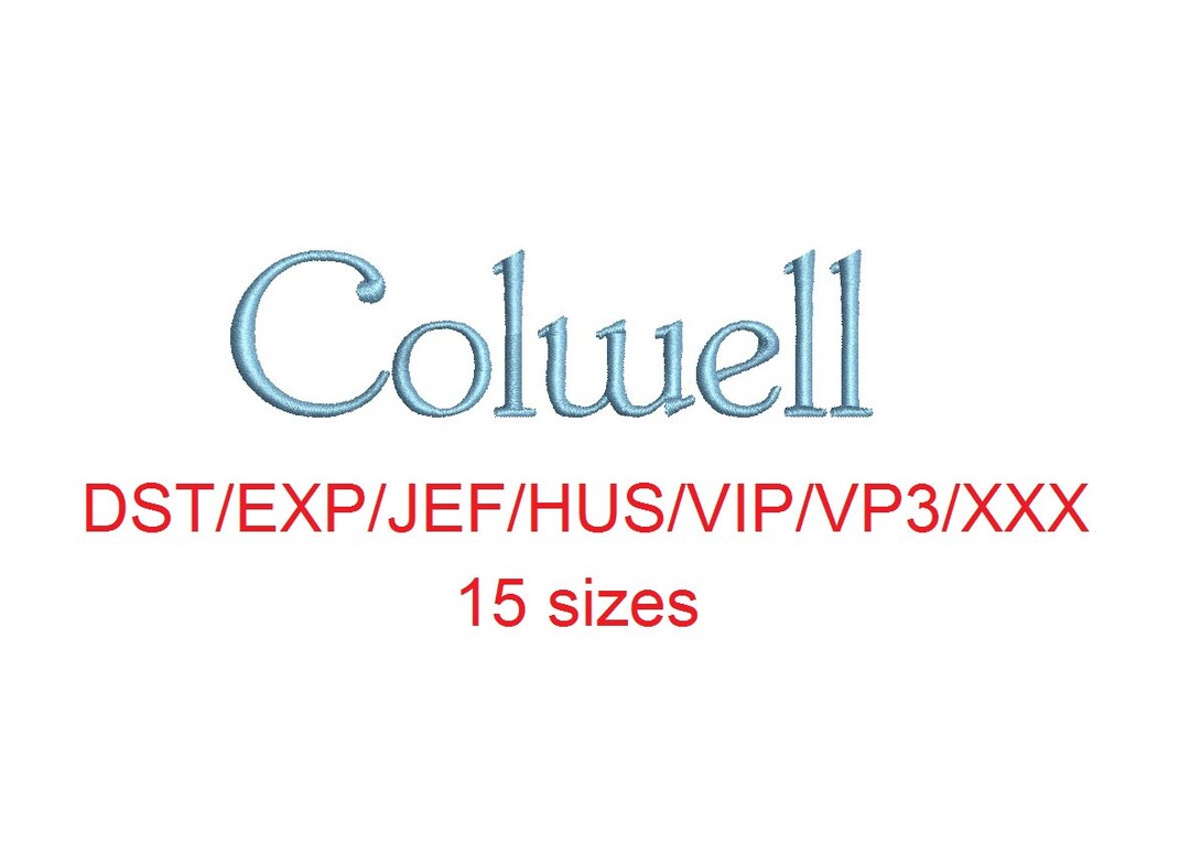 Colwell Embroidery Font: 15 Sizes (digital Download) - Etsy
