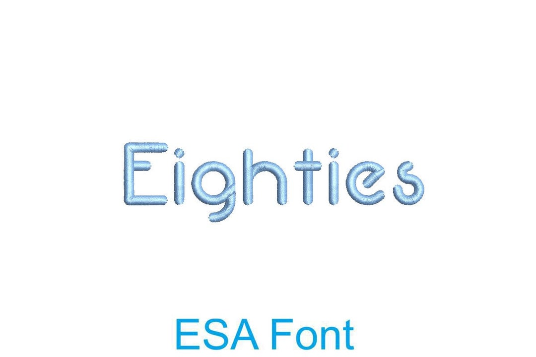 Eightees ESA Embroidery Font - Etsy