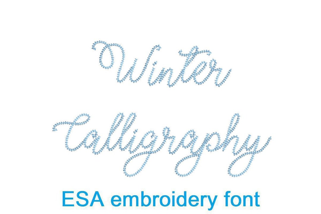 Winter Calligraphy Chain ESA Embroidery Font (MHA) - Etsy