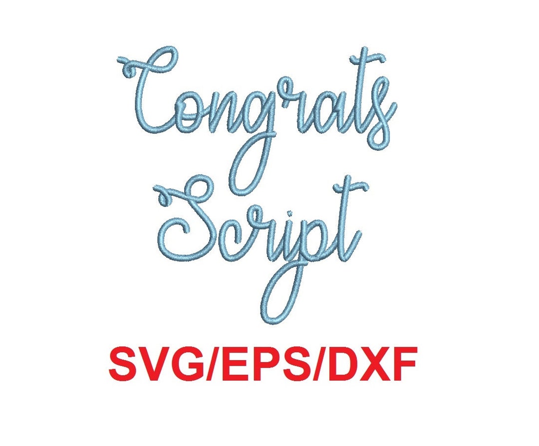 Congrats Script Font Svg/eps/dxf Alphabet Cutting Files (MHA) - Etsy