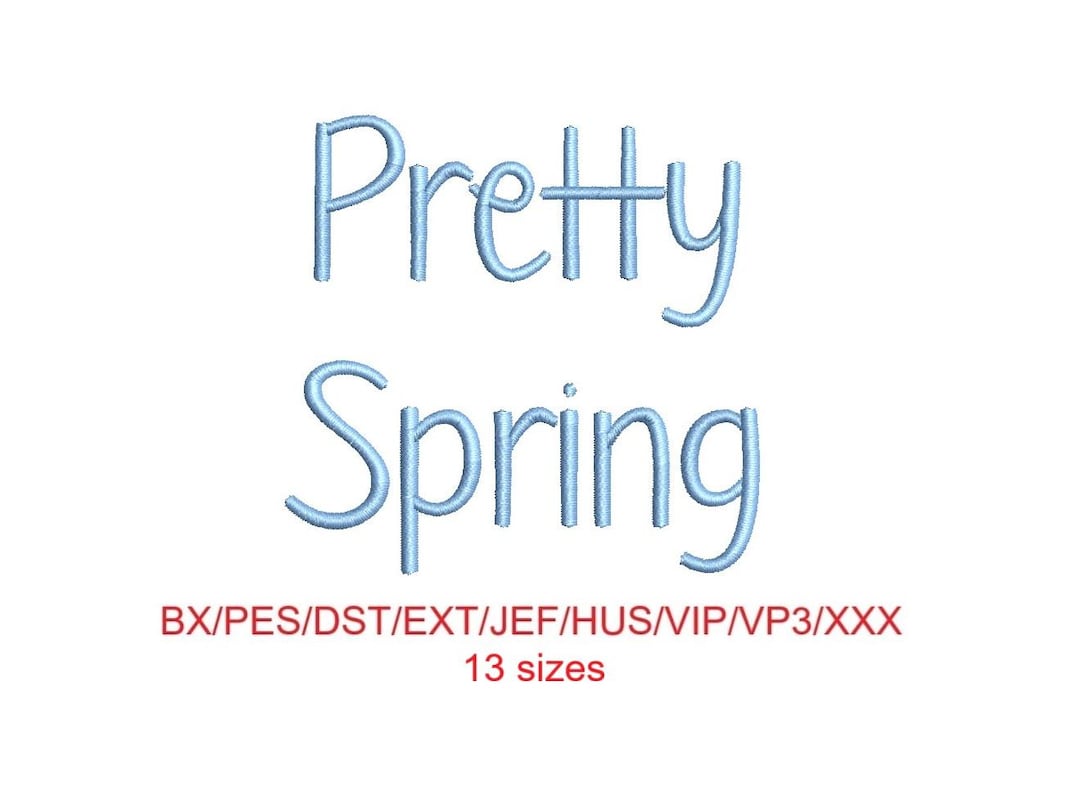 Pretty Spring Embroidery Font With Commercial License (MHA) - Etsy