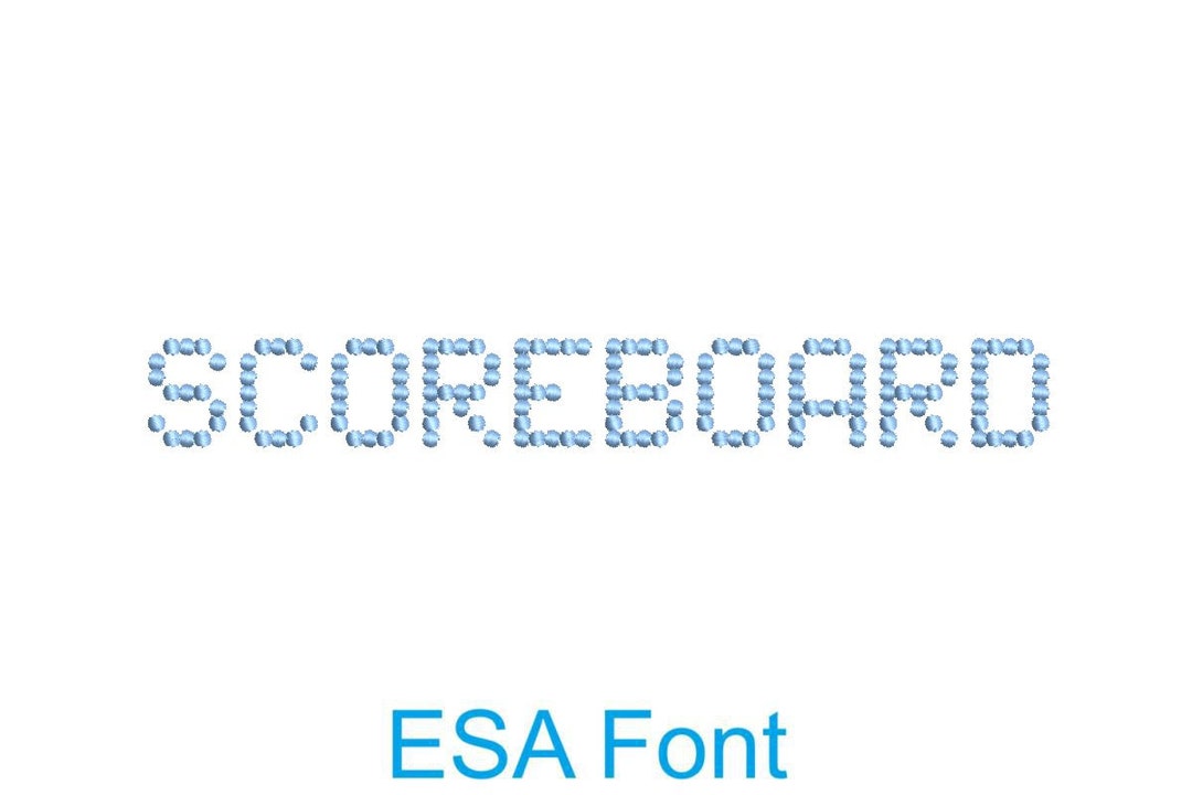 Scoreboard ESA Embroidery Font - Etsy