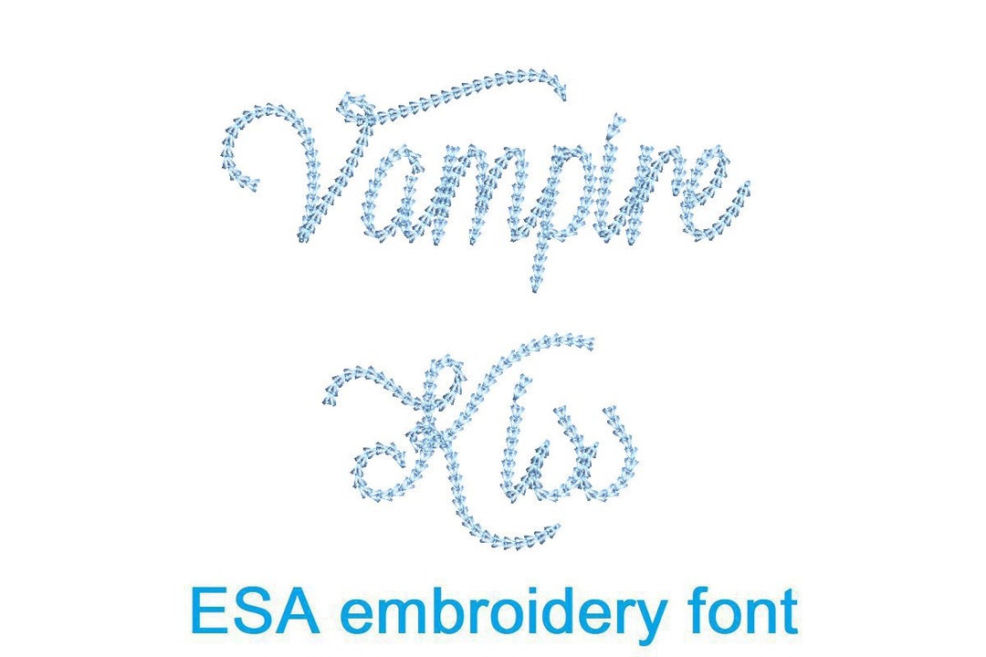 Vampire Kiss Chain Stitch ESA Embroidery Font (MHA) - Etsy