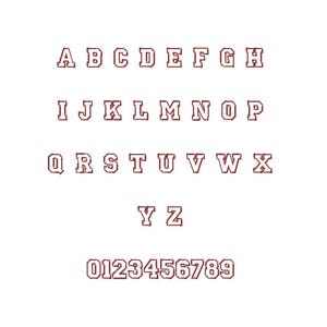 College Outline 3d Puff Foam ESA Embroidery Font for Wilcom Softwares ...