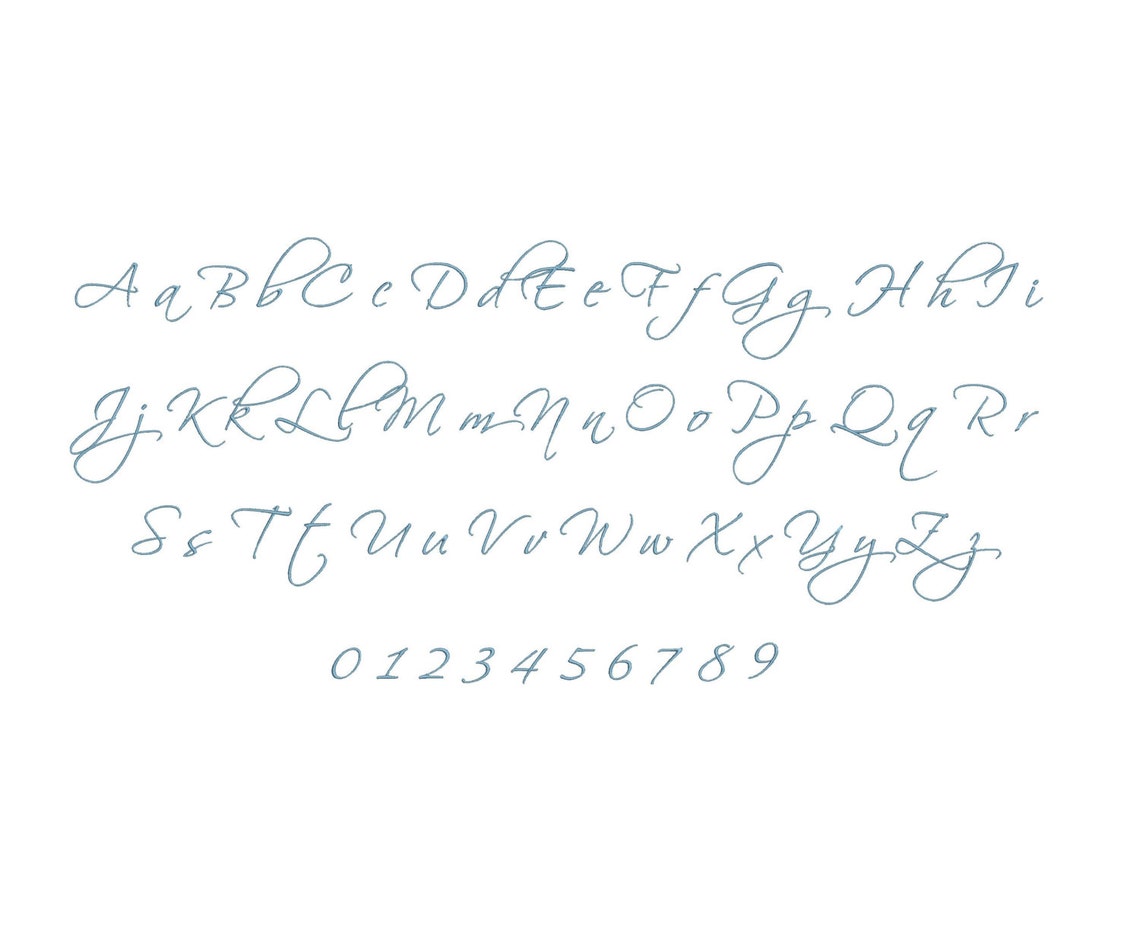 Scriptina Embroidery Font Formats Bx Dst Exp Pes Jef and | Etsy