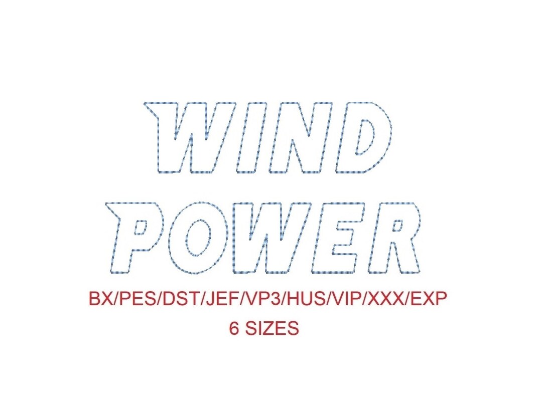 Windpower Bean Stitch Outline Embroidery Font - Etsy