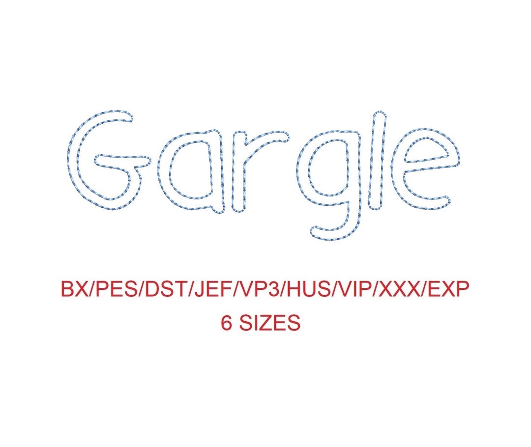 Gargle Bean Stitch Outline Machine Embroidery Font 6 Sizes (RLA) - Etsy