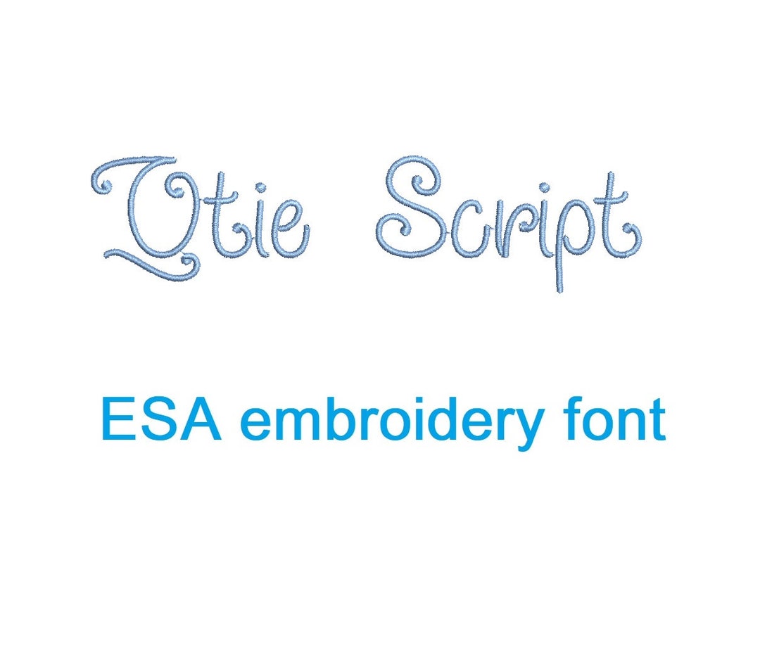 Qtie Script ESA Embroidery Font (MHA) - Etsy