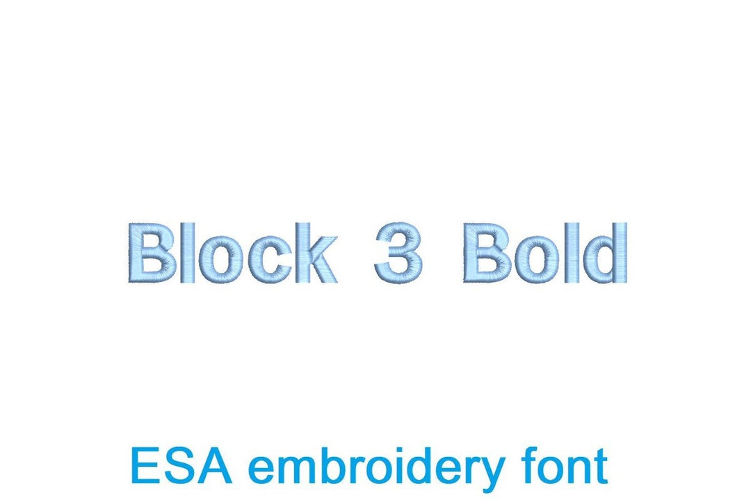 Block 3 Bold ESA Embroidery Font - Etsy