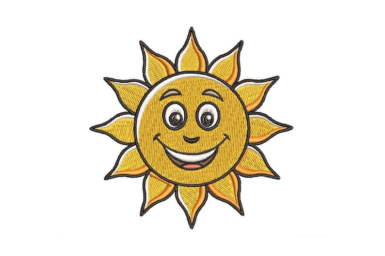 Jolly Sun Embroidery Design - Etsy